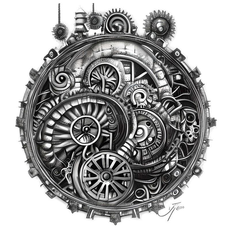 Steampunk Clockwork Universe. Generative AI Stock Photo - Image of line ...