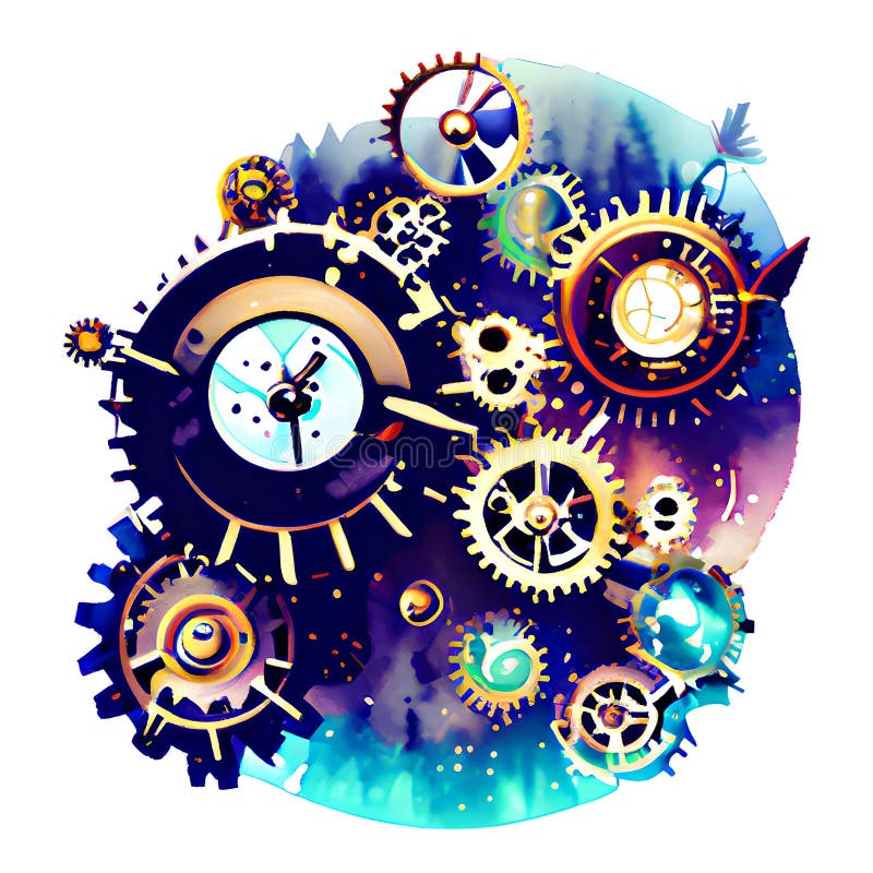 Steampunk Clockwork Universe. Generative AI Stock Photo - Image of font ...