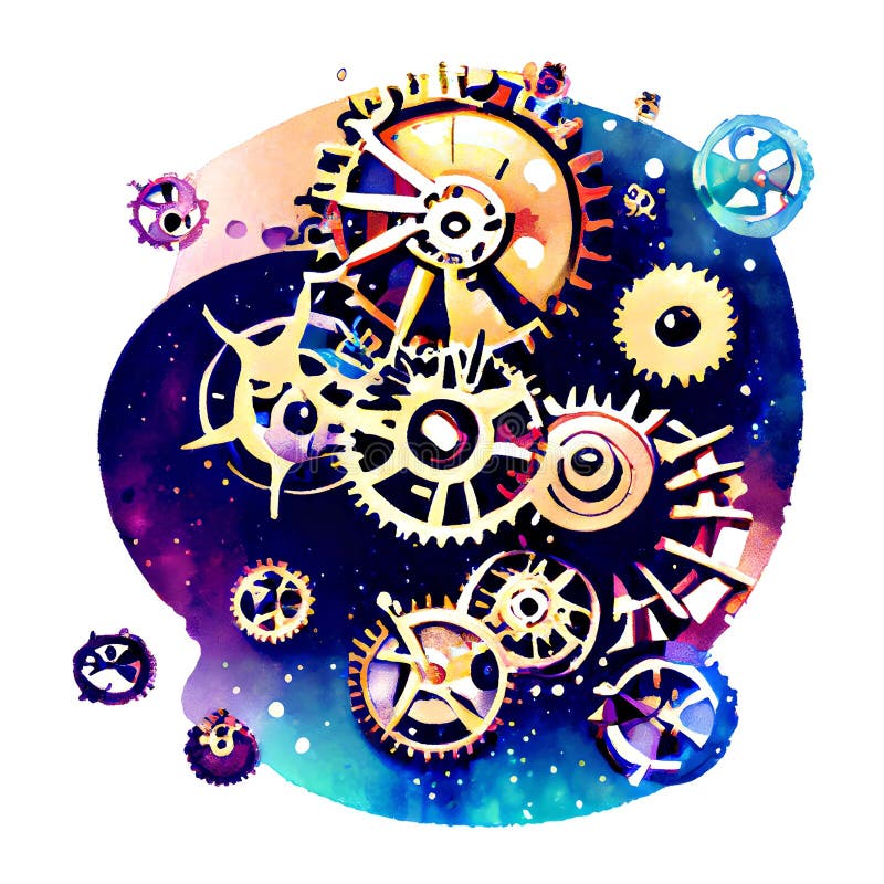 Steampunk Clockwork Universe. Generative AI Stock Photo - Image of ...