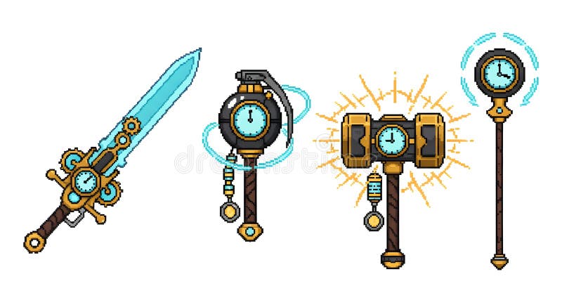 Steampunk Clockwork Weapons Stock Illustration - Illustration of ...