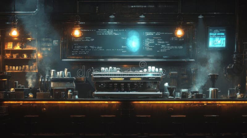 Steampunk Coffee Shop, Retro Cafe Stock Photo - Image of espresso ...