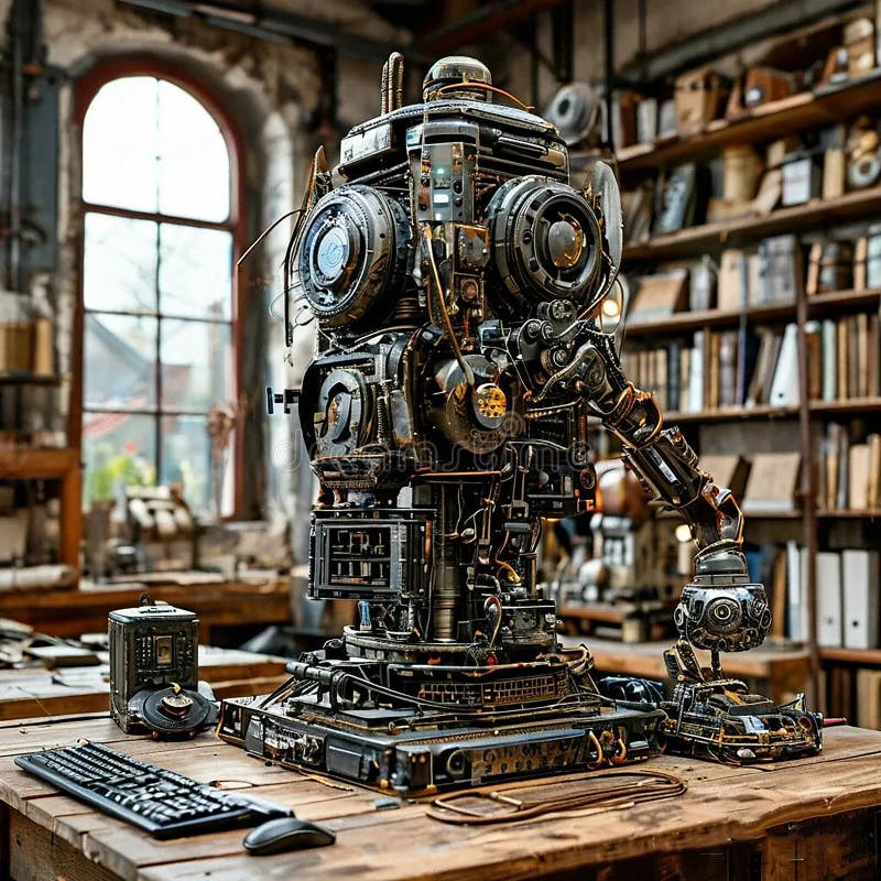 Steampunk computer stock photo. Image of style, lighting - 367581450