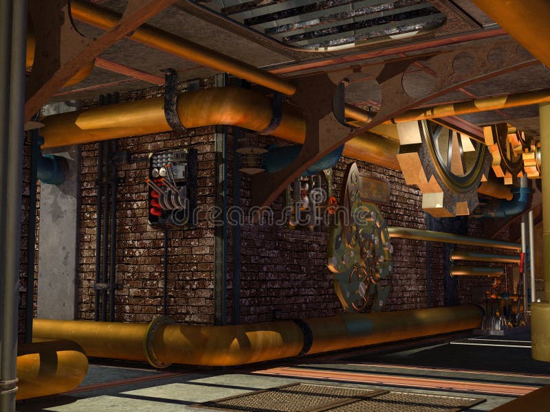 Steampunk construction stock illustration. Illustration of steel - 45291899