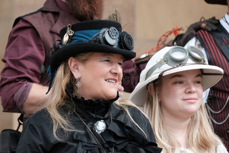 Steampunk Convention Two Women Editorial Image - Image of golden ...