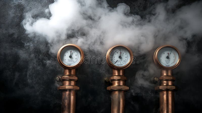Steampunk Copper Pipe System with Steam, Gauges, and Modern Heating ...