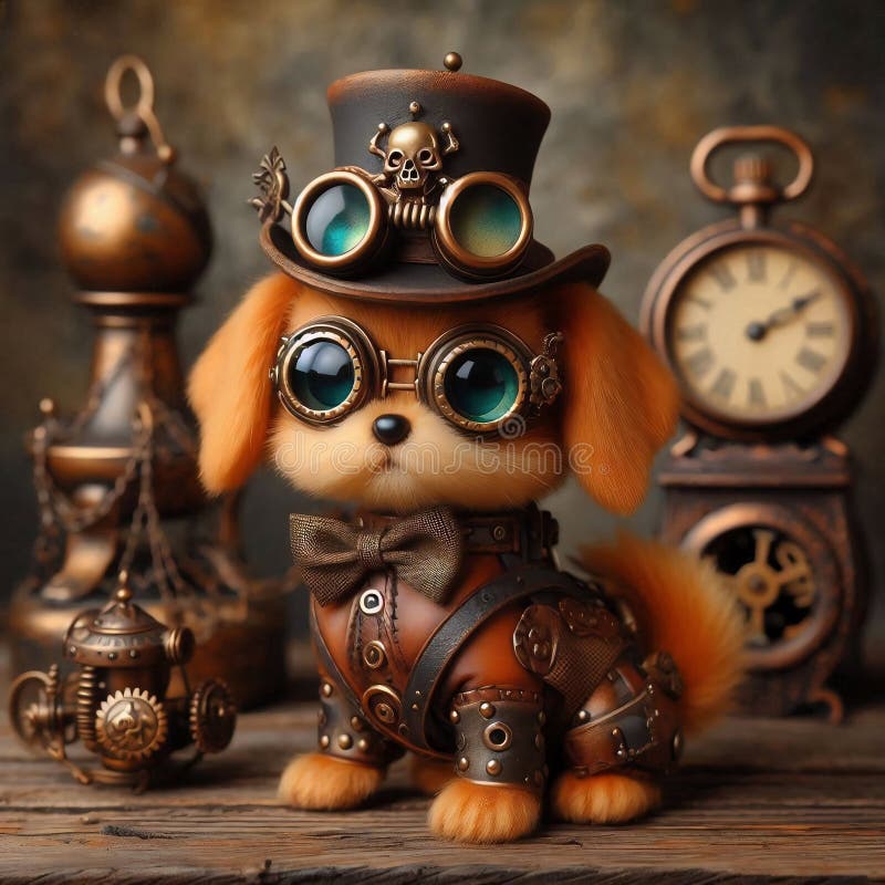 Steampunk dog stock illustration. Illustration of furry - 326647988