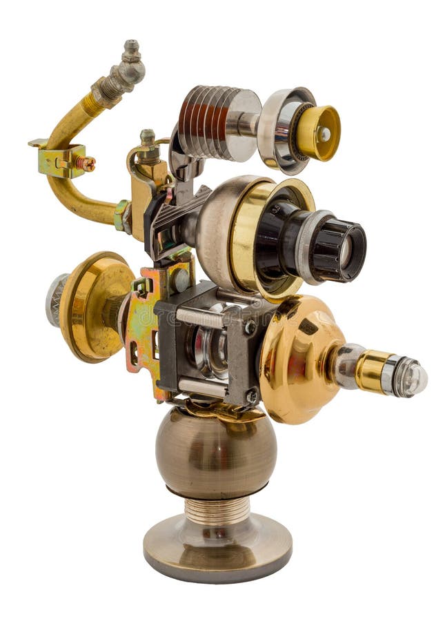 Steampunk Telescope. Steel and Bronze Parts. Stock Photo - Image of ...