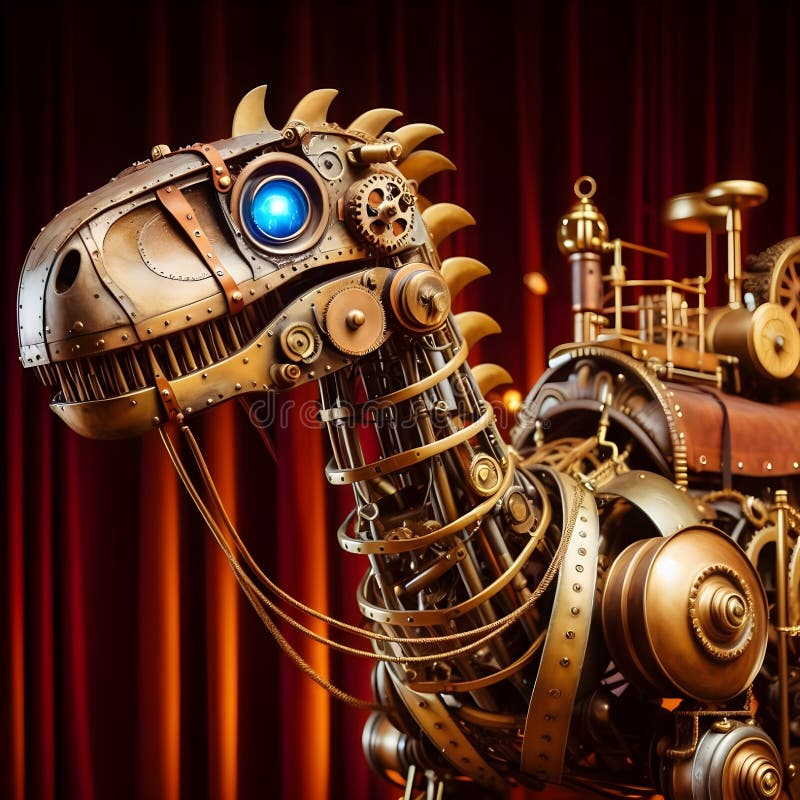 A steampunk dinosaur. stock illustration. Illustration of steam - 317233138