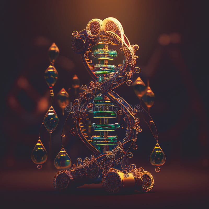 Steampunk DNA Double Helix stock illustration. Illustration of ...