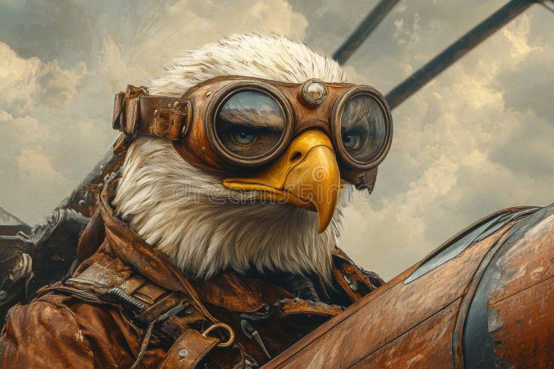 Steampunk Eagle Flying Over Mountain Stock Illustration - Illustration of animal, abstract ...