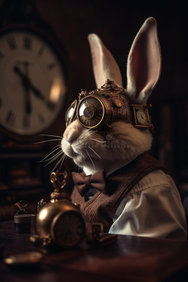 Steampunk Easter Bunny. Illustration. Generative Ai Stock Illustration ...