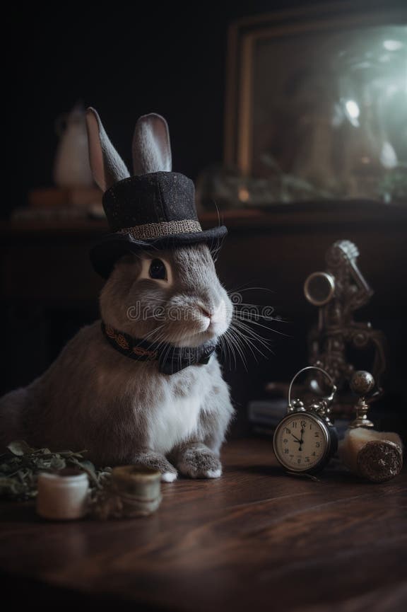 Steampunk Easter Bunny. Illustration. Generative Ai Stock Illustration ...