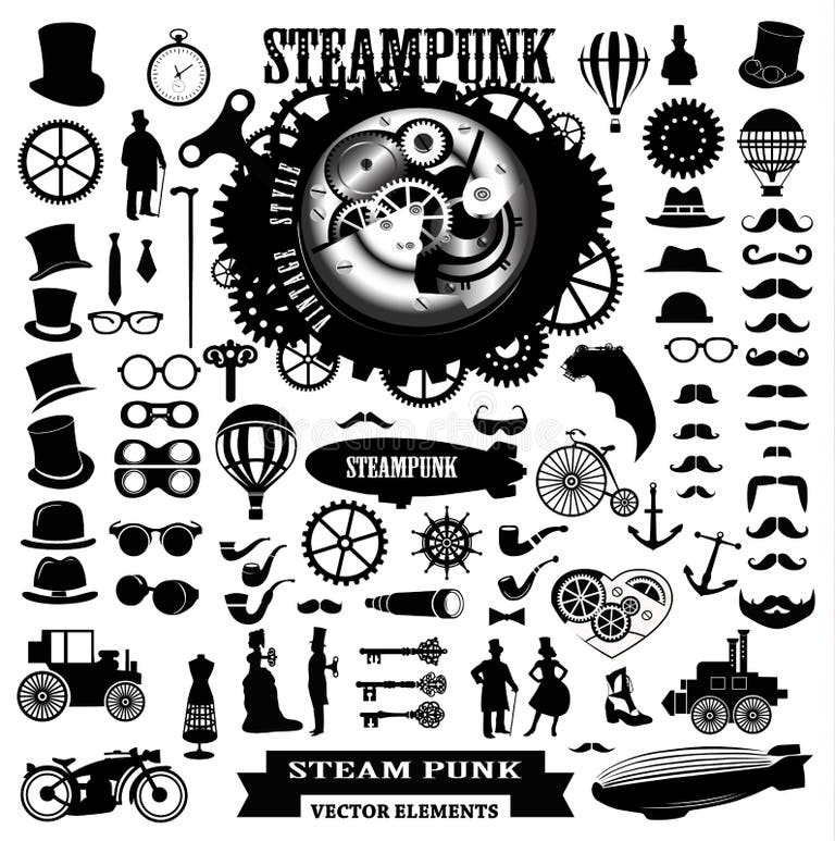 Steampunk Icons Stock Illustrations – 557 Steampunk Icons Stock ...