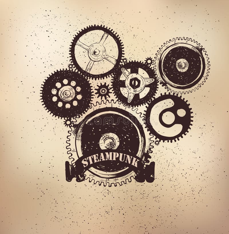 Steampunk emblem dears stock vector. Illustration of luxury - 74055830