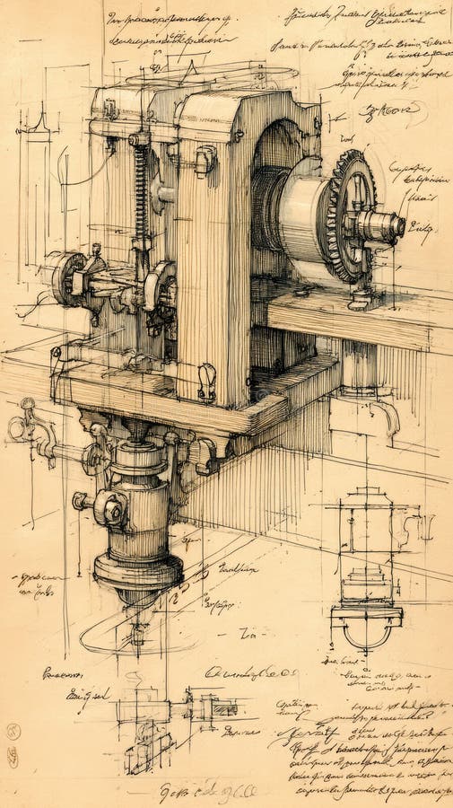 Steampunk Engineering Designs Stock Illustration - Illustration of ...