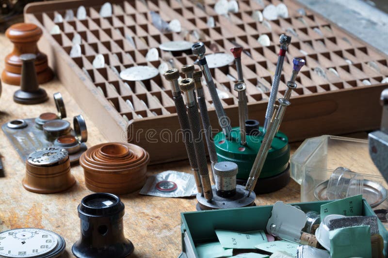Steampunk Setting Showcases Precision of Watchmaking Art Stock Photo ...