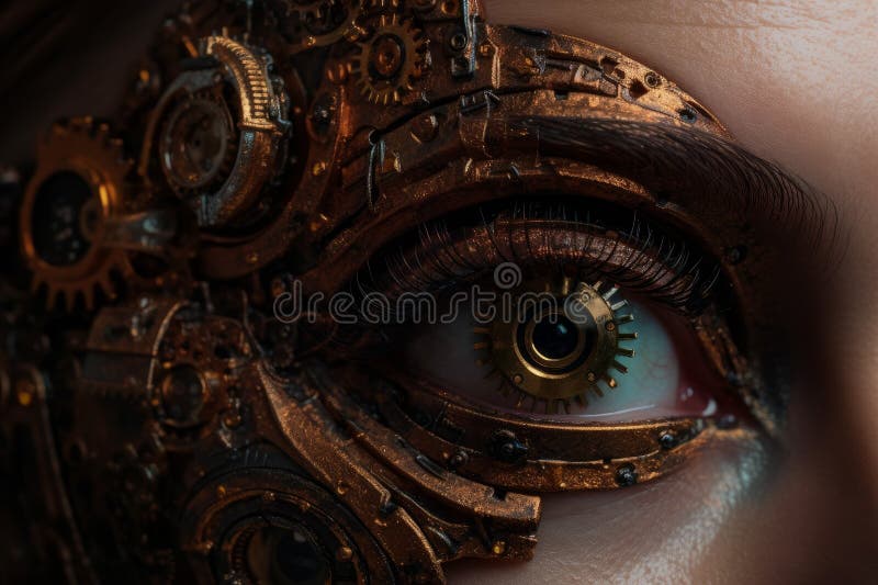 Steampunk Eye Closeup. Generate Ai Stock Illustration - Illustration of ...
