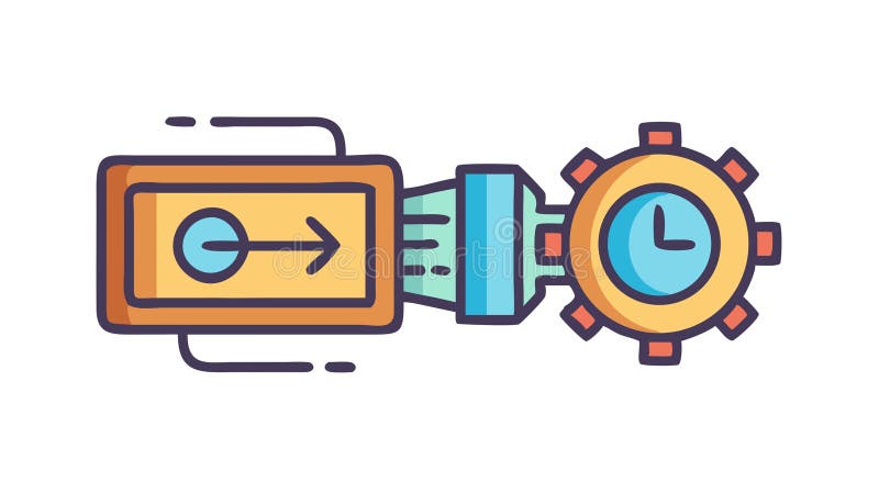Steampunk Flow Indicator Icon, Mechanical Process, Retrofuturistic Progress, Vector Design ...