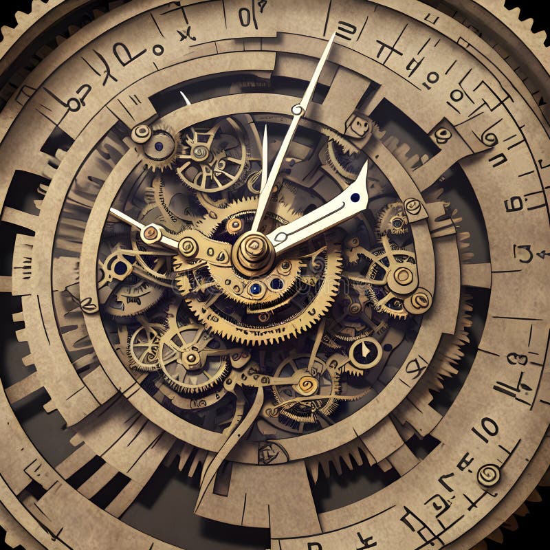 Steampunk Gear Clock, Generative AI Illustration Stock Illustration - Illustration of gear ...