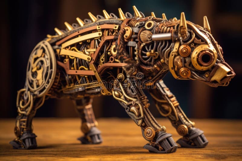 Steampunk Gears and Cogs Creating a Robotic Animal Stock Illustration ...