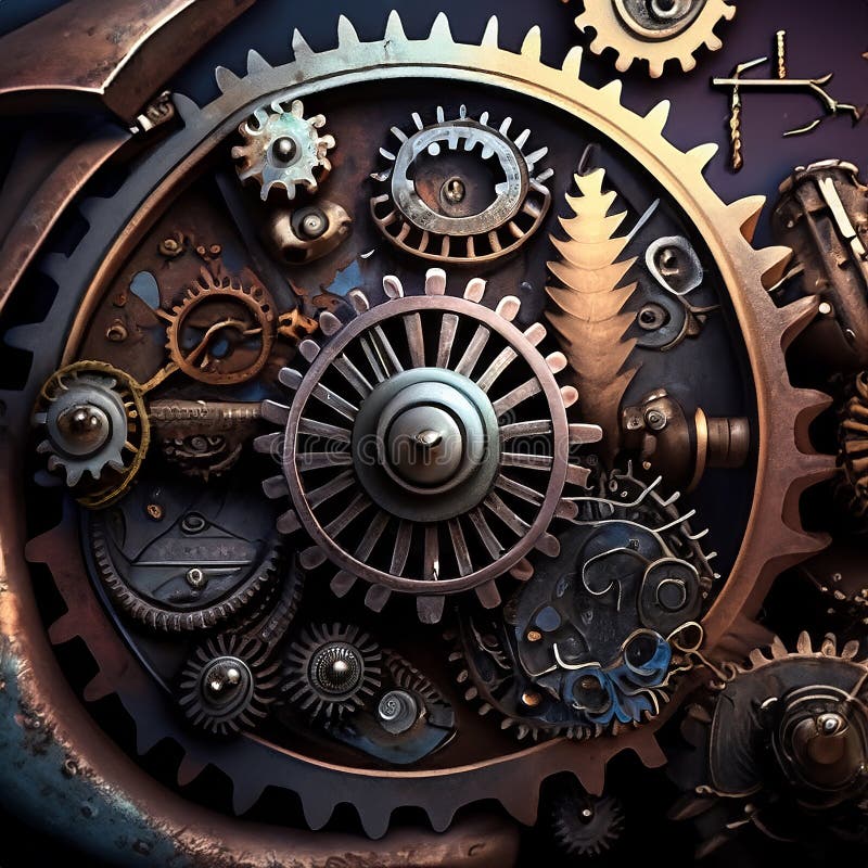 Steampunk Gears and cogs stock illustration. Illustration of ragwheel ...
