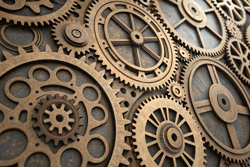 Steampunk Gears And Cogs Background
