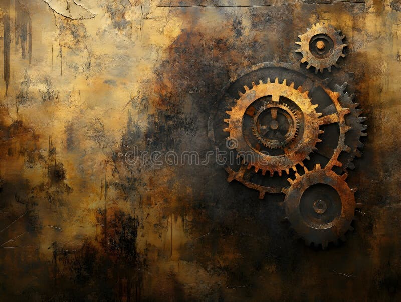 Steampunk Gears Rusty Textures Vintage Industrial Style Stock Photos ...