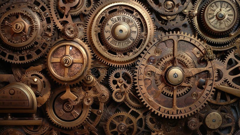 Steampunk gears texture . stock illustration. Illustration of clockwork ...