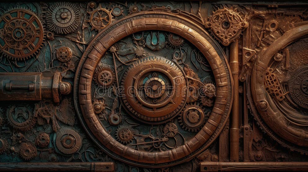 Steampunk gears texture . stock illustration. Illustration of abstract ...