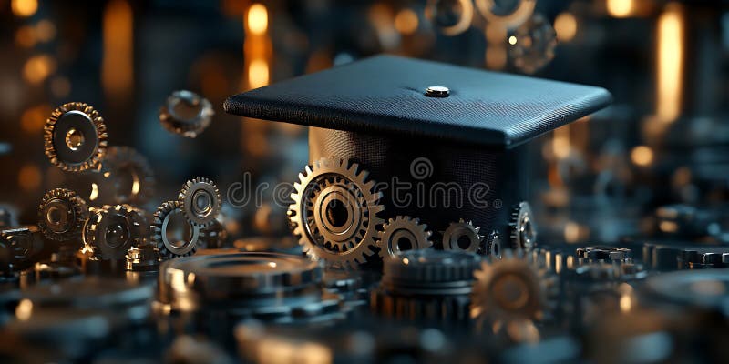 Steampunk Graduation Cap Gears Education Future Background Wallpaper ...