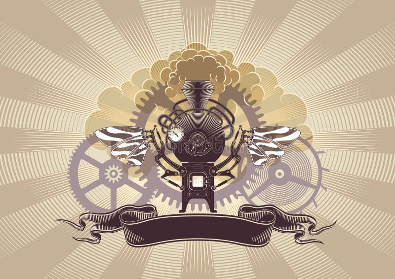 Steampunk graphic design stock vector. Image of part - 24187404