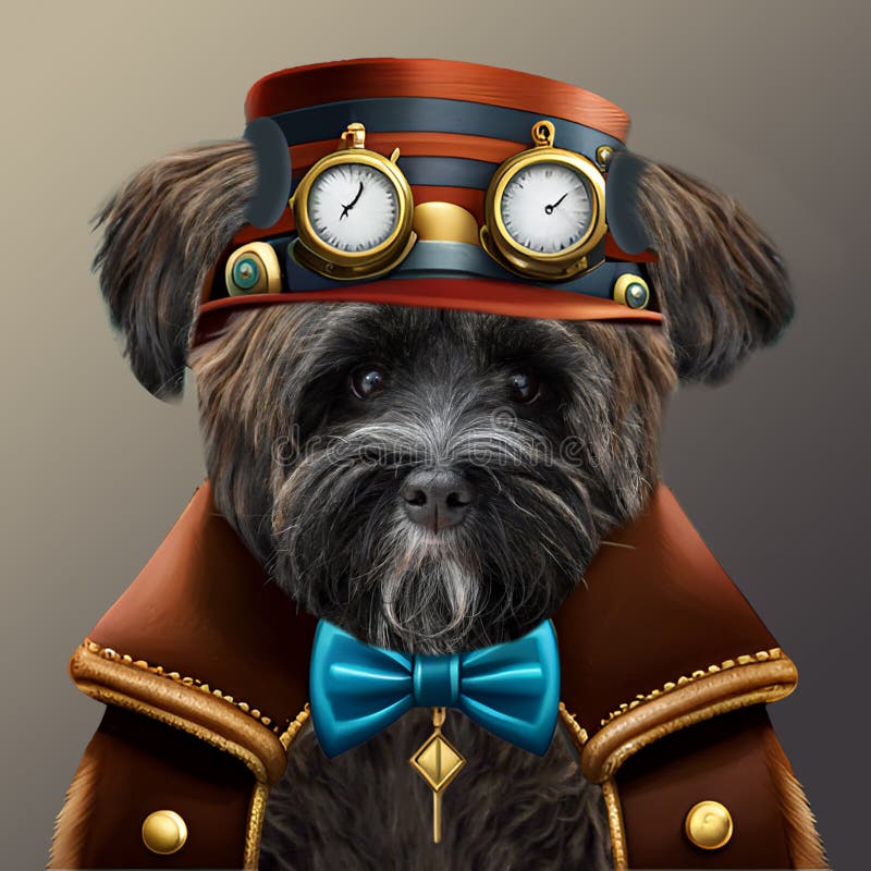 Steampunk Havanese Dog Created by Ai Technology Stock Illustration ...