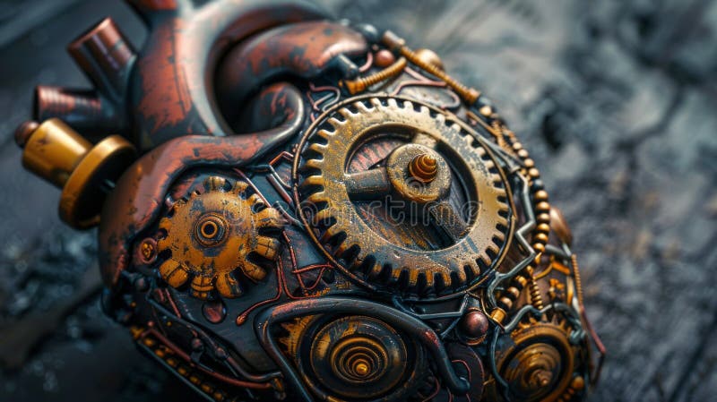 Steampunk Heart. Mechanical Heart Made of Cogs and Gears Stock Photo ...