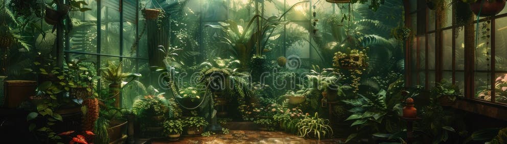 Steampunk Hell Plants Gleam with Shiny Tech Enhancements Stock Image ...
