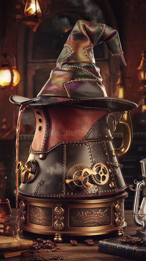 A Steampunk-inspired Coffee Maker Designed As the Sorting Hat Stock ...
