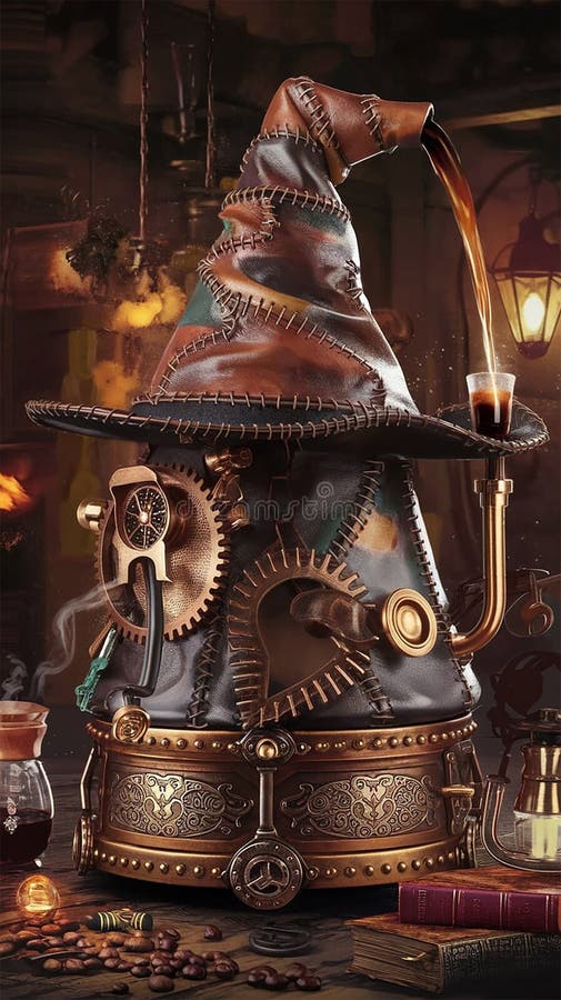 A Steampunk-inspired Coffee Maker Designed As the Sorting Hat Stock ...