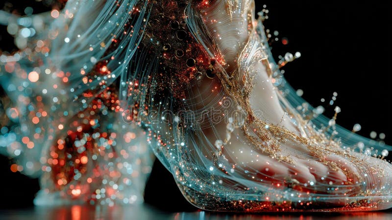 A Steampunk-inspired Futuristic Shoe Embedded with Glowing Circuits and ...