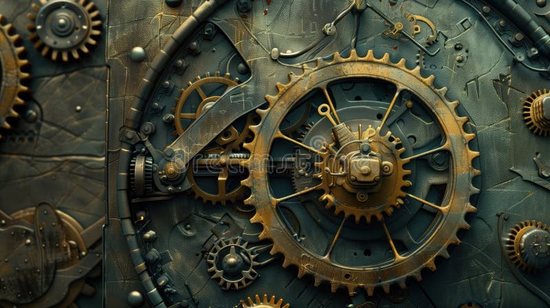 A Steampunk-inspired Industrial Background Texture Stock Illustration ...