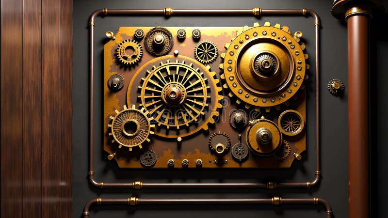 Steampunk-Inspired Industrial Control Panel Stock Illustration ...