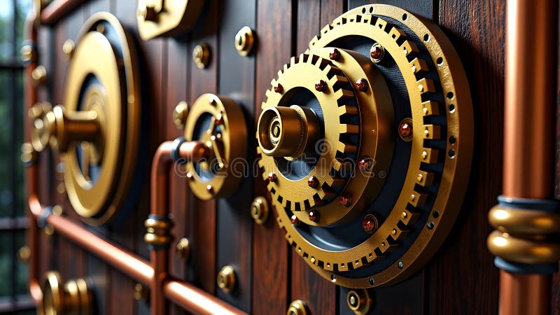 Steampunk-Inspired Industrial Control Panel Stock Illustration ...