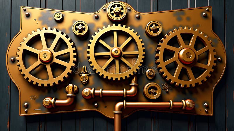 Steampunk-Inspired Industrial Control Panel Stock Illustration ...