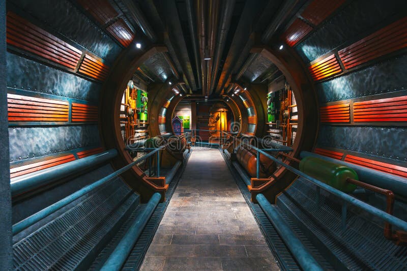 Steampunk Interior of a Tunnel in an Underground Nuclear Bunker Stock ...