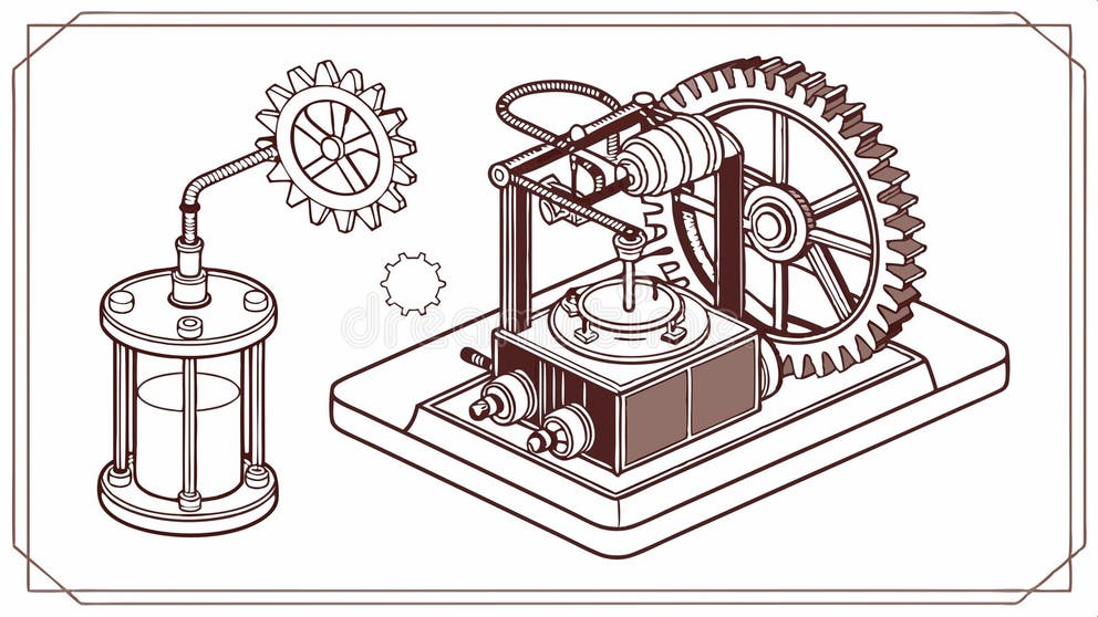 Steampunk Machine Invention, Retro Tech Device Vector Design Generative ...