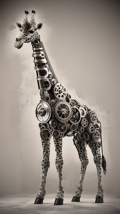 Steampunk Mechanical Giraffe Made from Clockwork Gears and Machinery ...