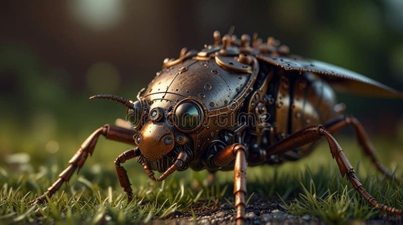 Steampunk Mechanical Insect Macro Stock Illustration - Illustration of ...