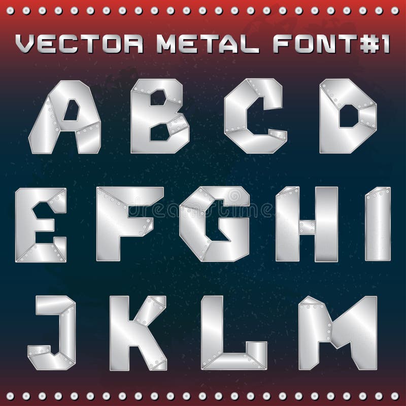 3D Heavy Metal Alphabet Font. Metal Effect Letters and Numbers Stock ...