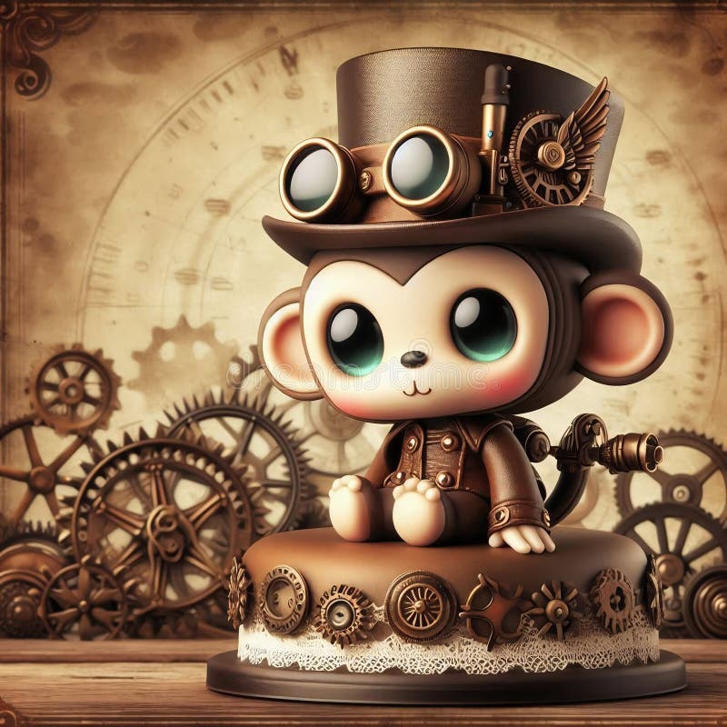 Steampunk monkey stock illustration. Illustration of monkey - 326647993