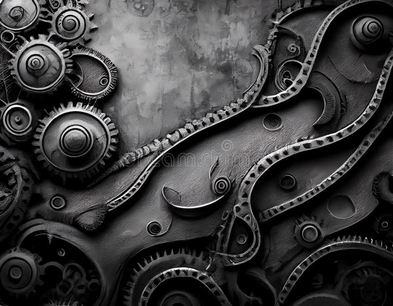 Steampunk Monochrome Abstract Texture Rough Grayscale Concrete Surface ...
