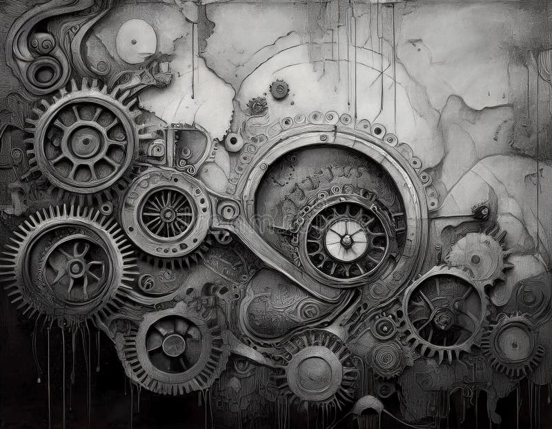 Steampunk Monochrome Abstract Texture Rough Grayscale Concrete Surface ...