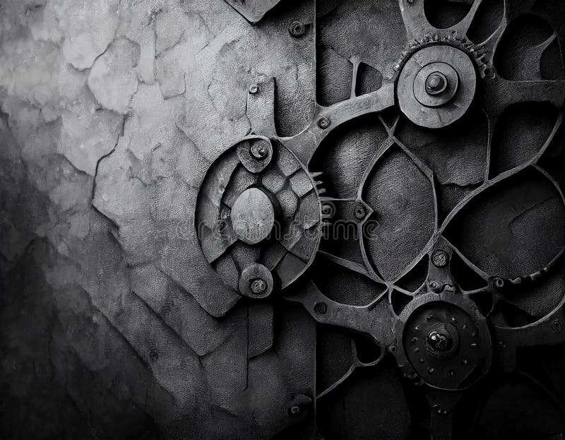 Steampunk Monochrome Abstract Texture Rough Grayscale Concrete Surface ...